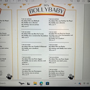 Bollywood Games Bundle, Bollywood Trivia Games, Printable Bollywood ...