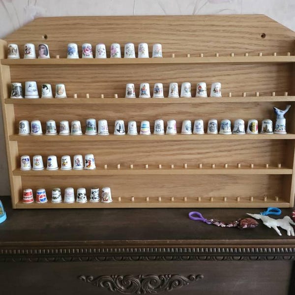 48pc Wooden Thimble Display Rack ( Mahogany Finish ) - Etsy UK