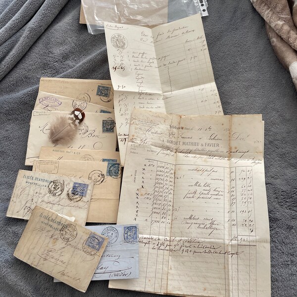 Sets 10 Very Old Letters From France - 1800s - Ephemera - Scrap Booking ...