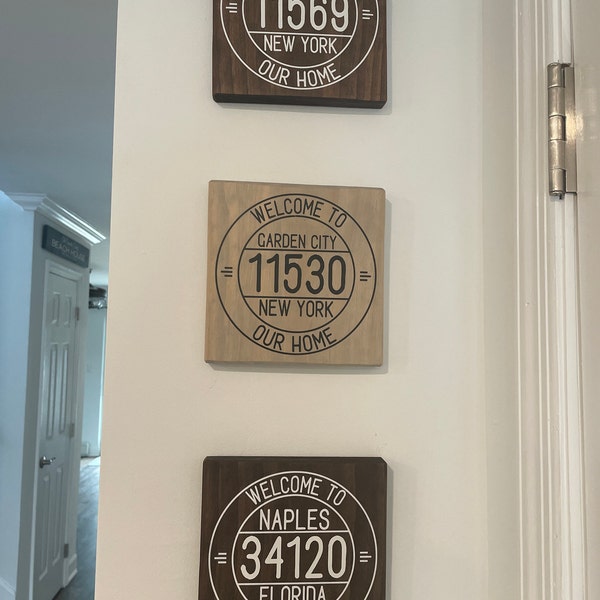 Zip Code Sign | Personalized Location Sign | Zip Code, City and State ...