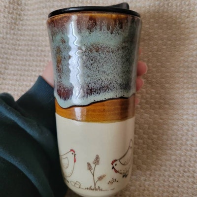 Unique Handless Agateware Pottery Mug: Artisan-crafted Elegance for ...