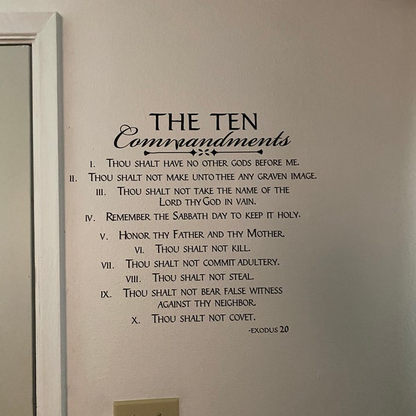 The Ten Commandments Exodus 20 Vinyl Wall Decal Sticker - Etsy