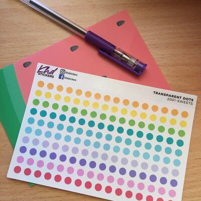 TRANSPARENT Dot Stickers, Clear Planner Stickers, Small, Planner ...