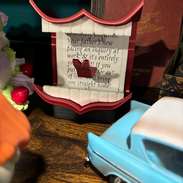 3D Printed Screeching Magical Red Letter With Stand - Etsy
