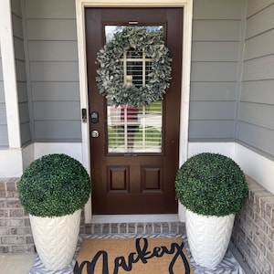 Monogrammed Coir Border Door Mat,monogram Border Personalized Doormat ...