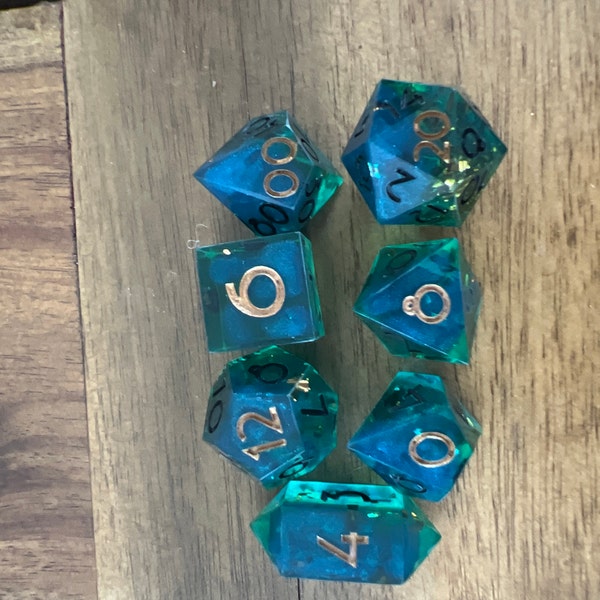 Jinx's Influence 7 Piece Handmade D&D Dice Hand Crafted Dungeons and ...