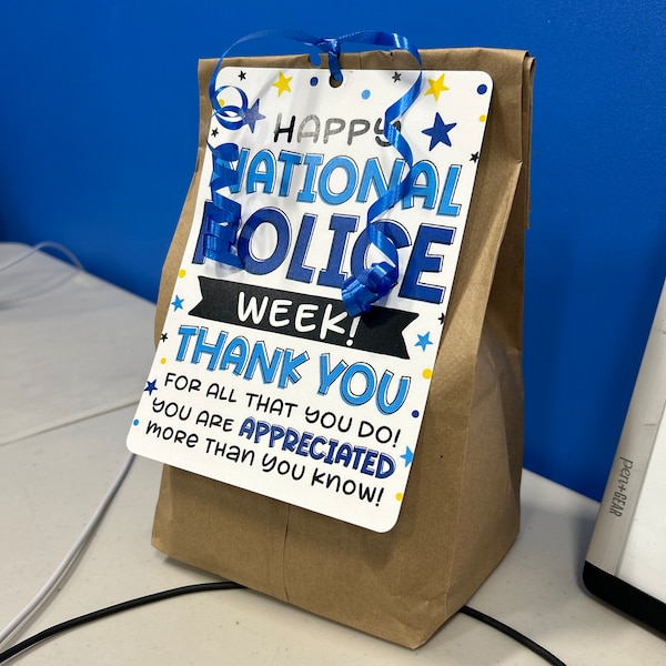 Happy National Police Week Gift Tags Printable, Police Week Tag, Police ...