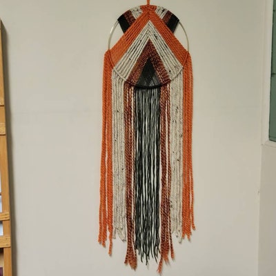 Rainbow Macrame Hoop Yarn Wall Hanging Macrame Wall Hanging - Etsy