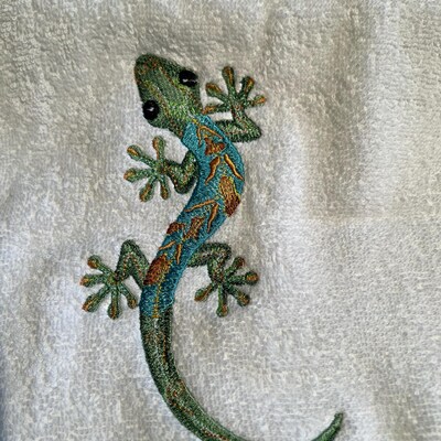 Gecko Lizard Machine Embroidery Design 3 Sizes - Etsy