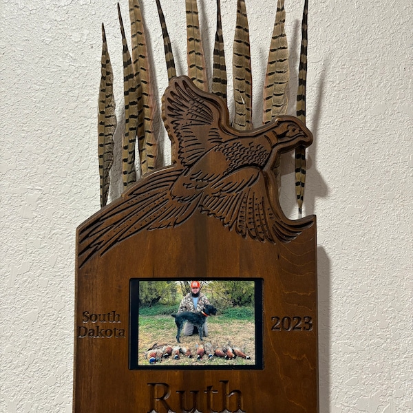 Pheasant Tail Mounting Plaque Personalized, Custom, Dog's Photo and ...