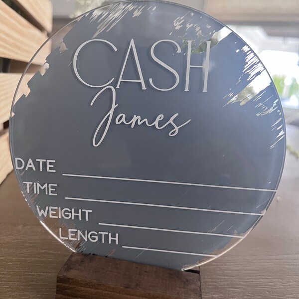 Acrylic Birth Announcement Sign: Newborn Stats, Nursery Decor - Etsy