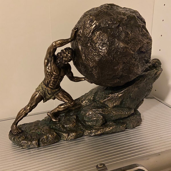 Sisyphus Statue.sisyphus Who Pushes the Eternal Boulder. - Etsy