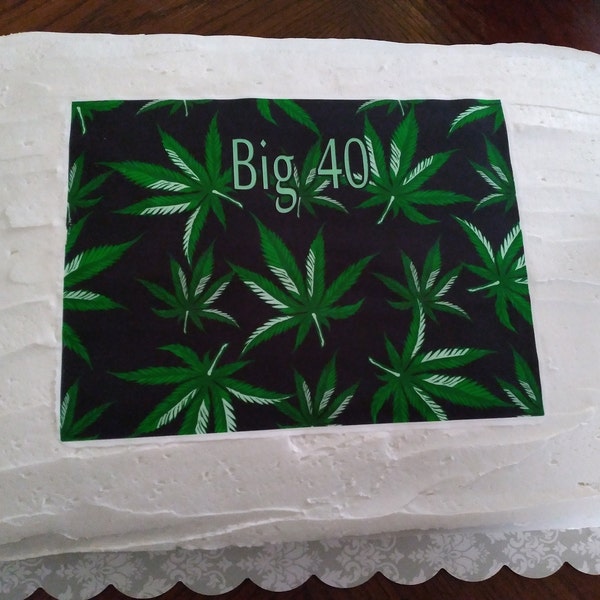 Weed Leaf - Edible Cake or Cupcake Topper - Etsy