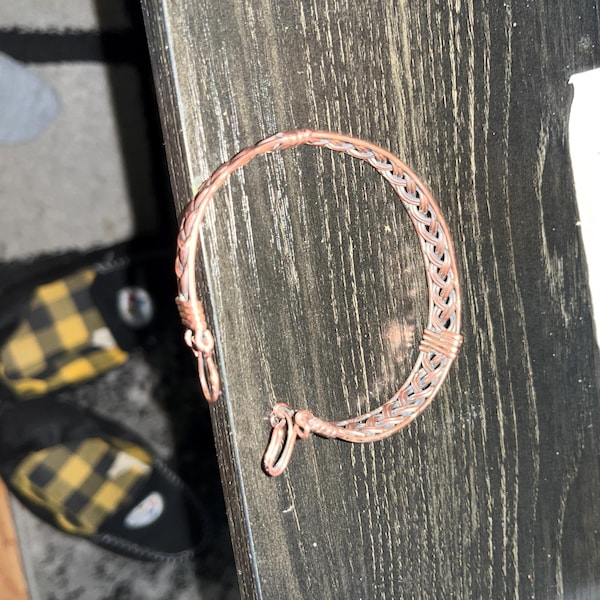 Copper Wire Wrapped Cuff Men Bracelet Wire Wrap Bangle Unisex Bracelet ...