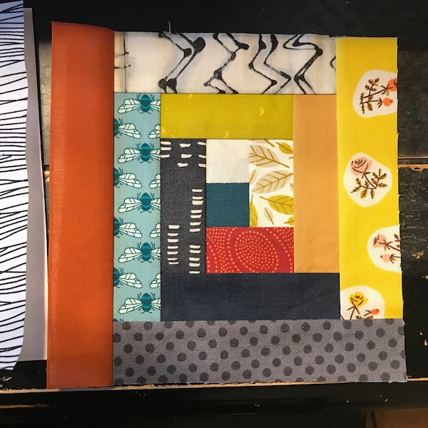 Tiny Log Cabin FPP Quilt Block PDF Pattern || Five Size Options ...