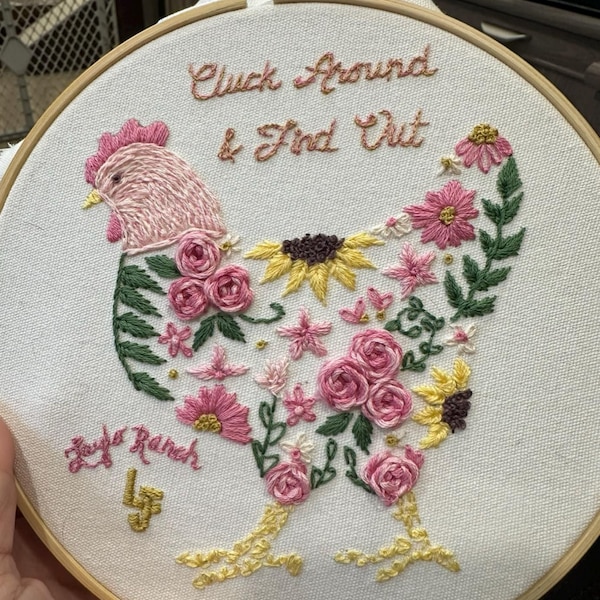 Spring Chicken Hand Embroidery Pattern PDF DIY Easy to Follow ...