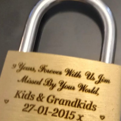 Personalised Padlock Wedding Annivesary Gift Present Love Lock ...