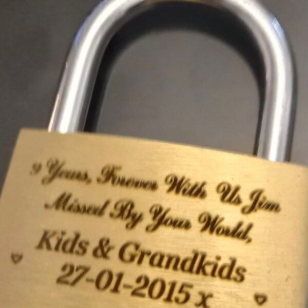 Personalised Padlock Wedding Annivesary Gift Present Love Lock ...