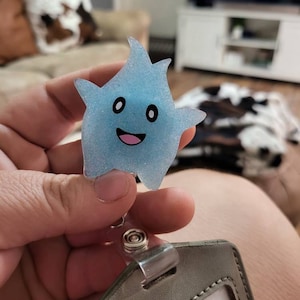 Floral Badge Buddy Cute Glitter ID Badge Job Title/name - Etsy