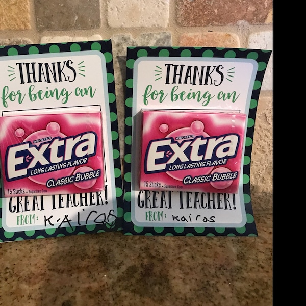 Thanks for Being an (extra) Awesome Teacher. Gum or Gift Card Holder ...