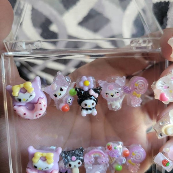 Grunge Fairycore Nails/ Handmade Press on Nails/ Hand Sculpted 3d Nails ...