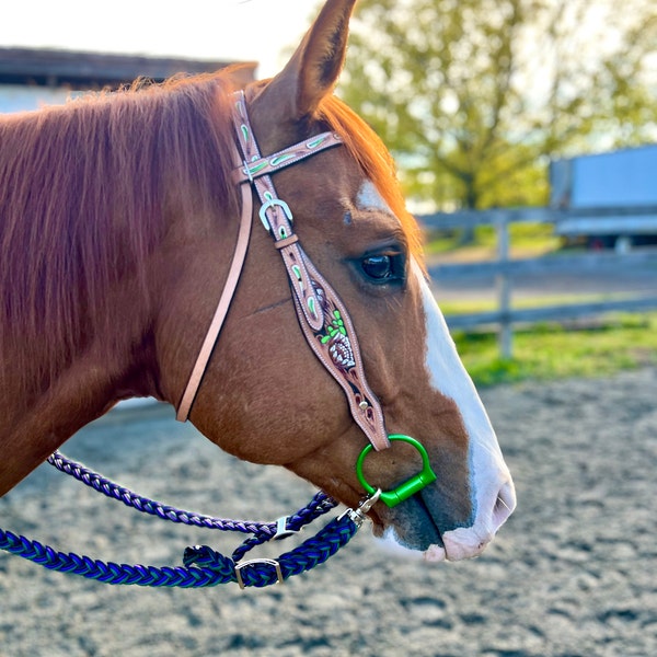 Argentina Leather White Buckstitch Split Ear Headstall Western ...