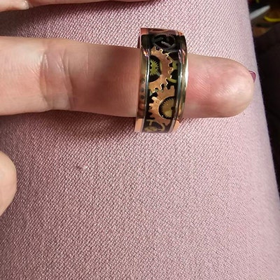 Cracked 3D Printed Titanium Gold Inlay Ring With half Crack - Etsy