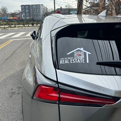 Ask Me About Real Estate Decal, QR Code Decal, Real Estate Agent ...