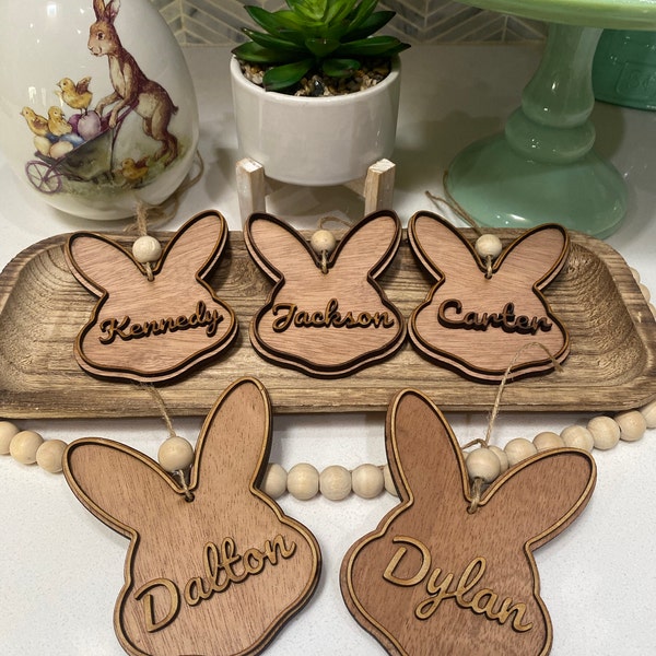 Digital Cut File | Bunny Shaped Basket Tag | Easter | Laser File - Etsy
