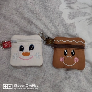 In the Hoop Gingerbread Boy Zipped Coin Purse Embroidery | Etsy