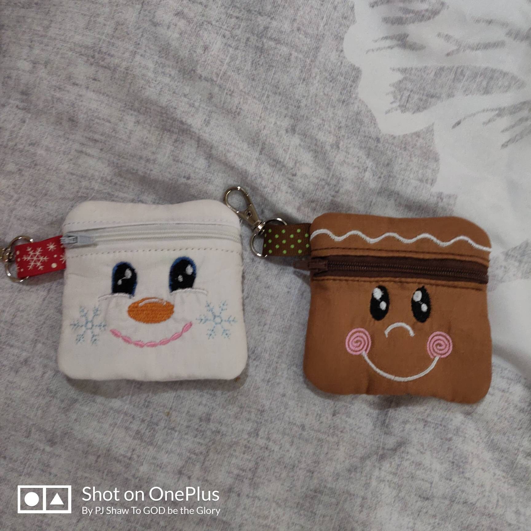 In the Hoop Gingerbread Boy Zipped Coin Purse Embroidery | Etsy