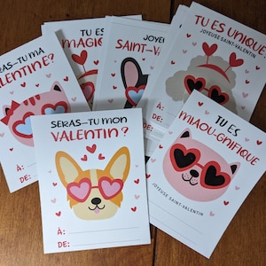 French Valentine's Day Printable Coloring Cards, Kids Valentines Cards ...