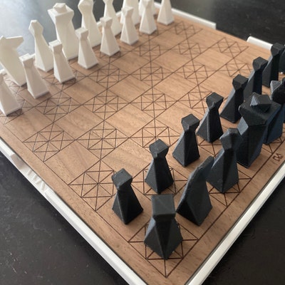 Modern Go Set, Wooden Go Board Game, Handmade Unique Go Set With Board ...