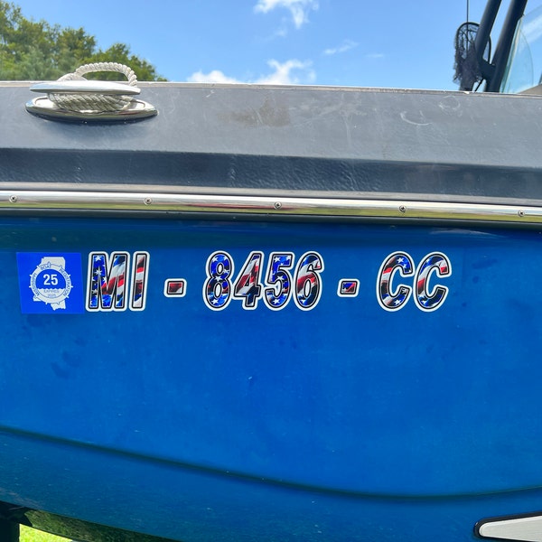 Boat Registration Numbers and Letters Decals Vinyl Names and Custom ...