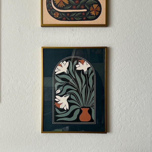 Lovely 70s Flower Poster, Matisse Art Print, 70s Wall Art, Funky Wall ...