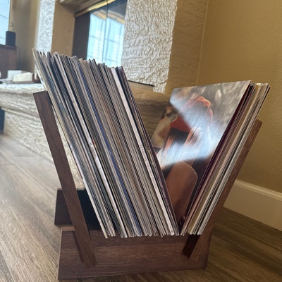 Wooden Vinyl Record Flip Rack LP Vinyl Record Holder Made From Solid ...