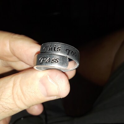 This Too Shall Pass Hand Stamped Ring Very Sturdy Ring Great Gift Fun ...