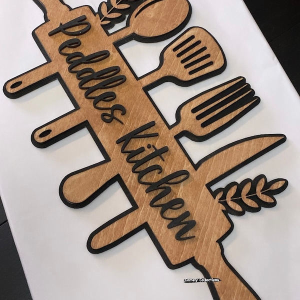 Kitchen Sign SVG L Glowforge Sign File L Laser Cut Wall Decor SVG L DXF ...