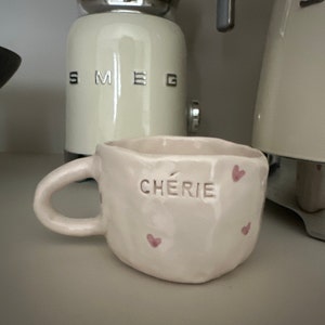 Handmade Ceramic Simple Pottery Mug With Small Red Hearts 1 Mug - Etsy