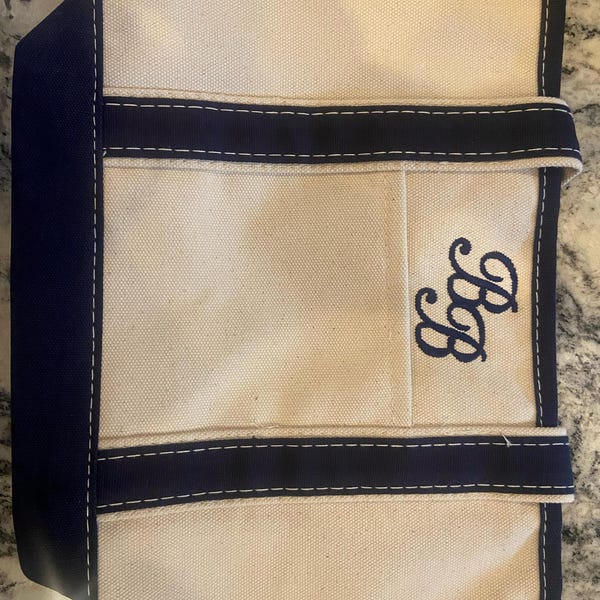 Monogram Canvas Tote Bag | SMALL Monogram Tote Bag | Personalized With ...
