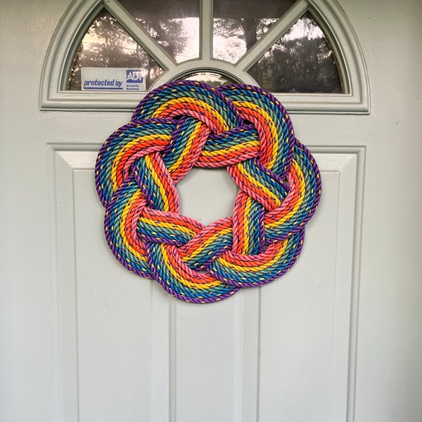 Oyster Wreath, White Rope Wreath, Upcycled Lobster Rope Wreath ...