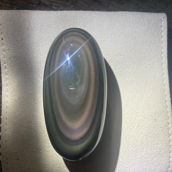 Velvet Obsidian Palmstone / Large Tumbled Stone / Manto Huichol ...