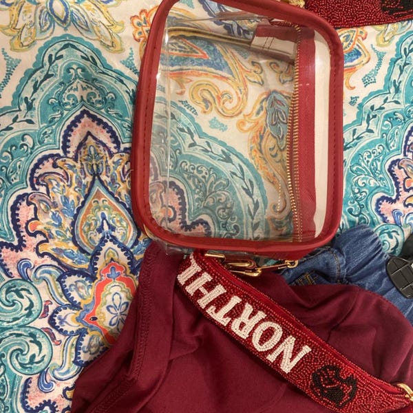 Custom Clear Bags for Stadium, Clear Bag With Strap, Personalized Clear ...