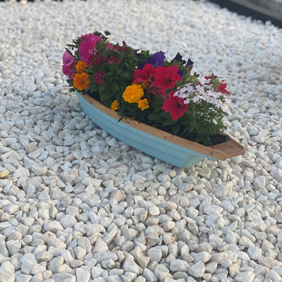 Large Boat Planter, Personalised, Plant/flower Pot, Garden, Pond, Home ...