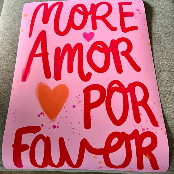 More Amor Por Favor Bright Wall Art Print Bedroom Trendy Modern ...