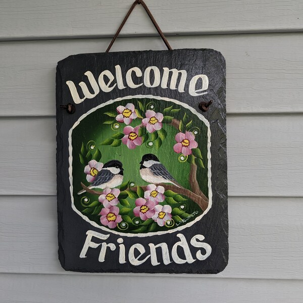 Hand Painted Sign, Personalized Snowmen Slate, Welcome Snowman Slate ...