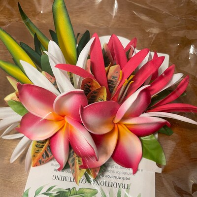 Polynesian Headdress Lei Po'o Premium Tahitian Flower Crown for Ahuroa ...