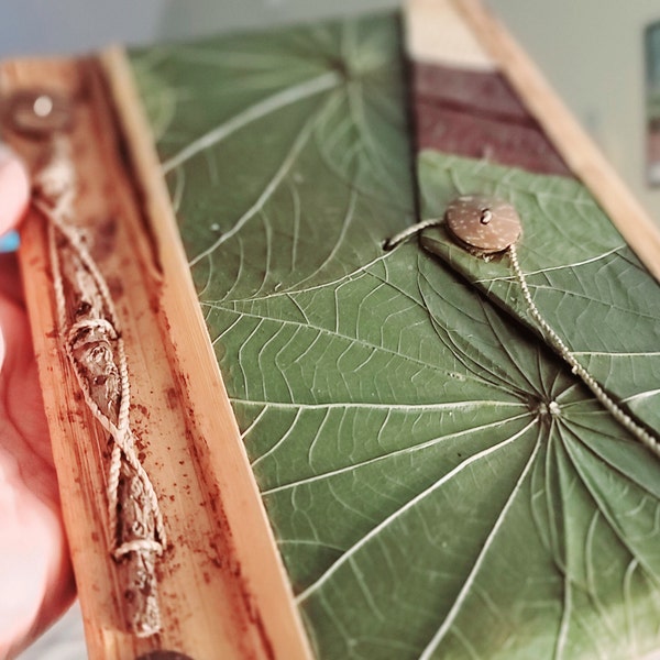 A3 Natural Leaf Handcrafted Album, Forest Wedding Guestbook Plant Cover ...