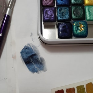 Vivid Dot Card Tester Sampler Watercolor Shimmer Glittery Paints - Etsy