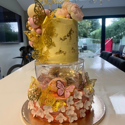 ROUND Cake Stand Acrylic Clear Cake Tier Fillable Cake - Etsy UK